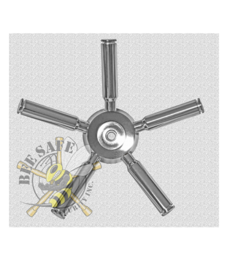 30 Caliber Chrome 5 Spoke Steel Safe Handle - BeeSafe Security