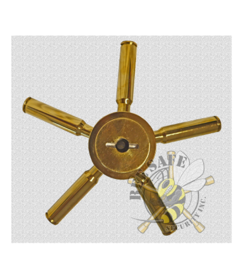 30 Caliber Steel 5 Spoke Safe Handle Gold - BeeSafe Security