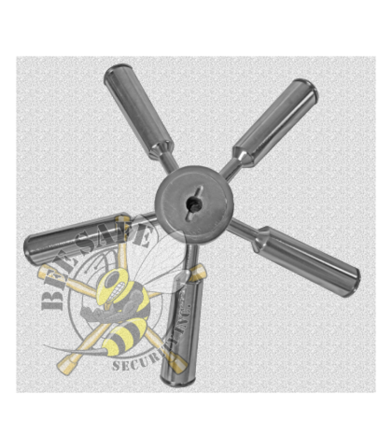 70 Caliber Chrome 5 Spoke Steel Safe Handle - BeeSafe Security
